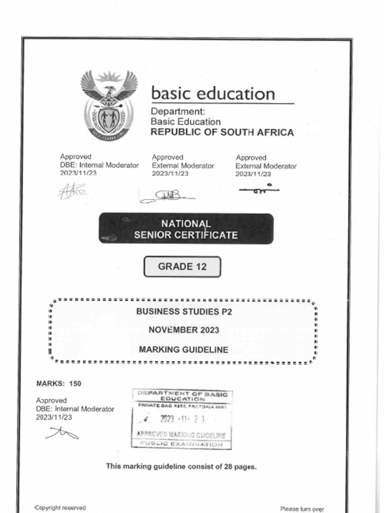 Business Studies P2 Nov 2023 MG Eng | PDF