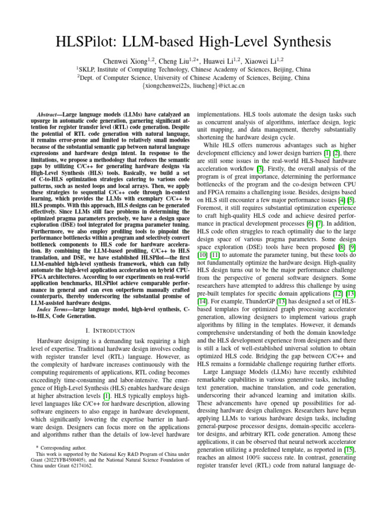 Hlspilot Llm Driven Hls Framework Pdf Field Programmable Gate Array Program Optimization