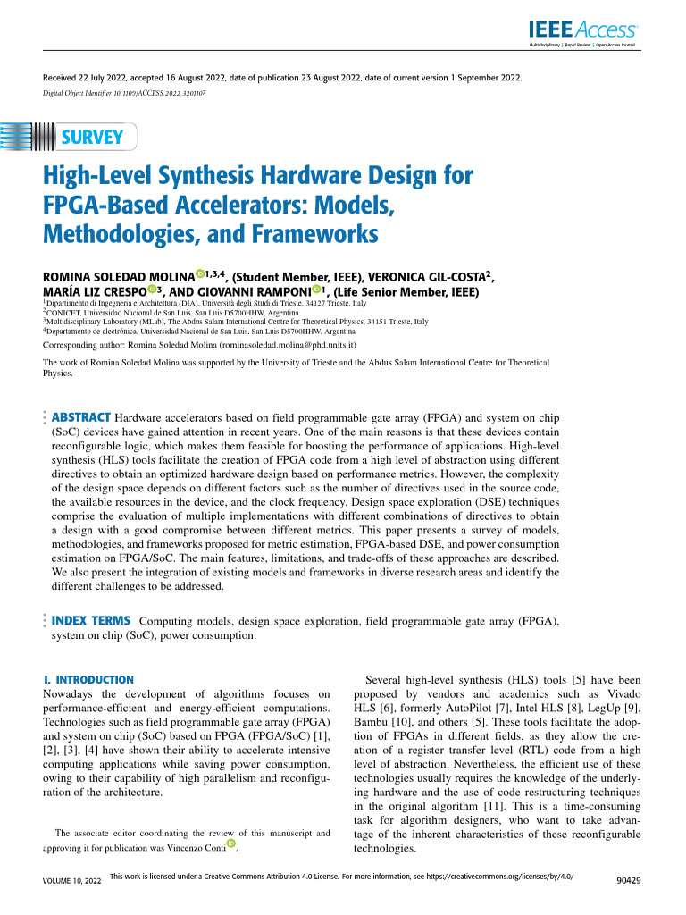High-Level Synthesis Hardware Design For FPGA-Based Accelerators Models Methodologies and ...