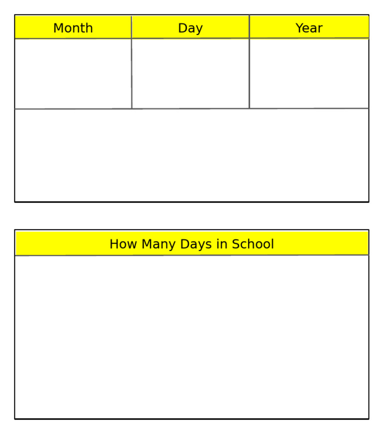 Number Corner Days in School - Date | PDF
