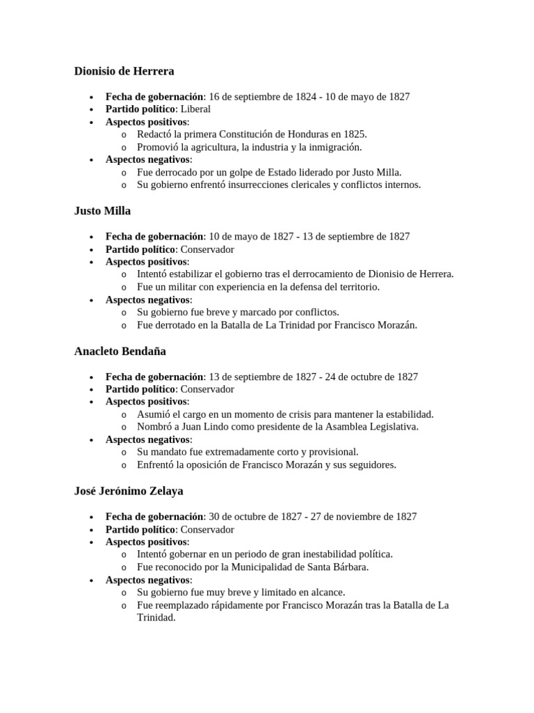Dionisio de Herrera | PDF | Honduras
