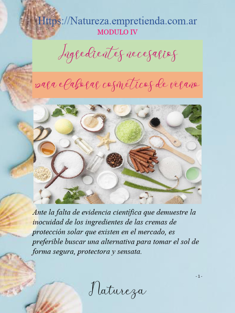 MODULO IV Ingredientes Necesarios Proteg.-1 | PDF | Tensioactivo ...