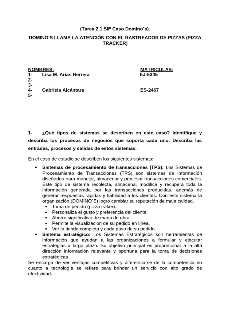 Tarea Grupal, Caso Domino S Pizza | PDF | Gestión de recursos humanos | Gestión de la relación ...