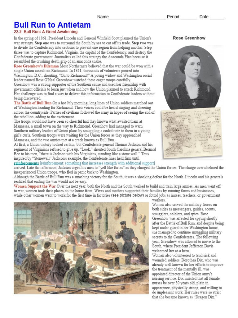 Bull Run to Antietam | PDF | First Battle Of Bull Run | George B. Mc ...