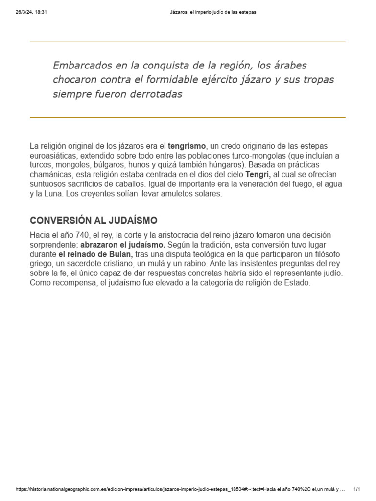 Jázaros, El Imperio Judío de Las Estepas | PDF | Historia