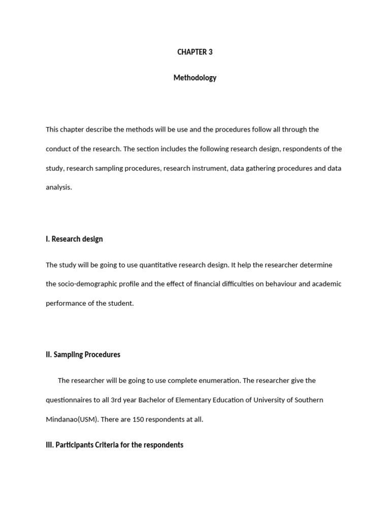 CHAPTER 3-WPS Office-1 | PDF | Questionnaire | Survey Methodology
