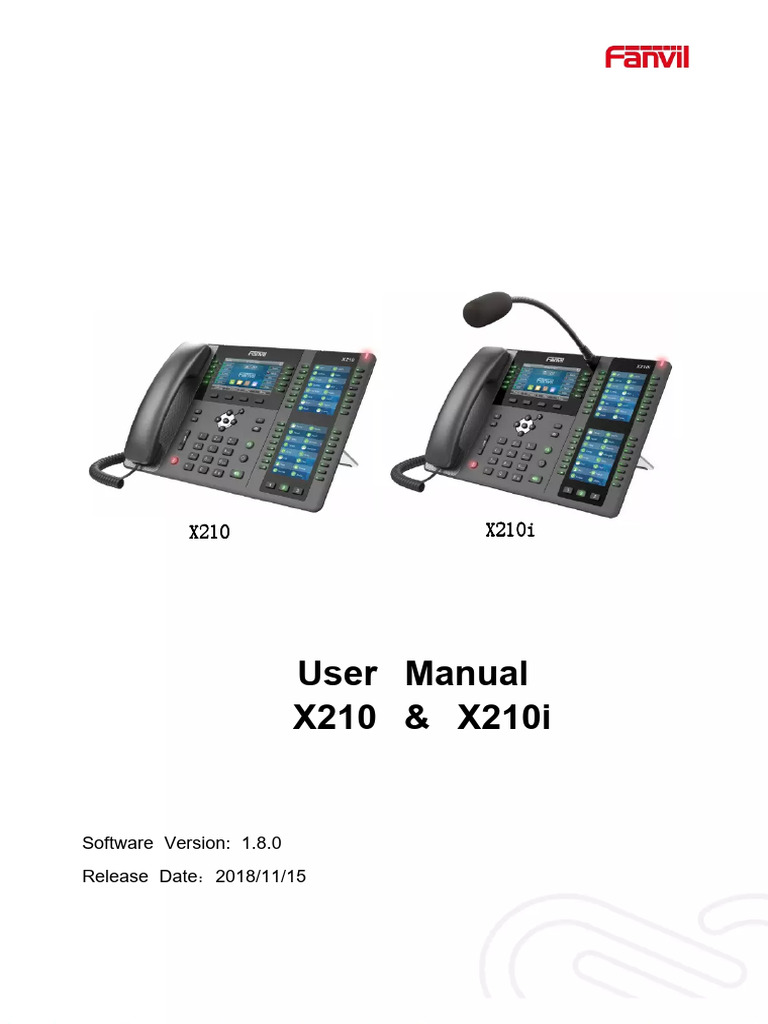 User Manual Fanvil X210 (English - 149 Pages) | PDF | Technology & Engineering
