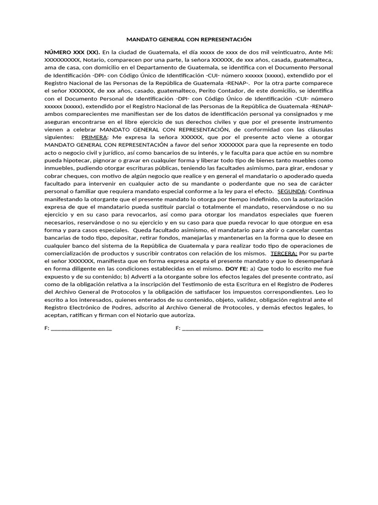 Modelos de Mandatos | PDF | Guatemala | Ley común