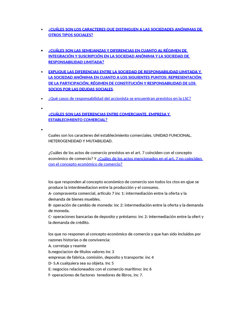 Cuáles Son Los Caracteres Que Distinguen A Las Sociedades Anónimas de Otros Tipos Sociales | PDF ...