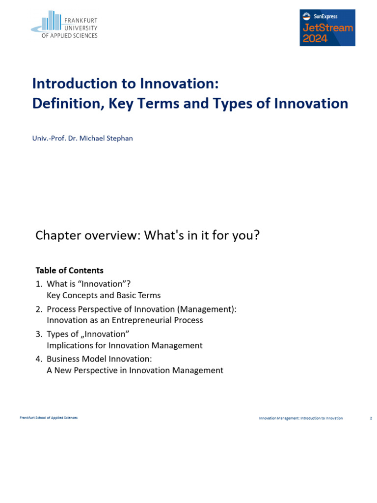 Introduction to Innovation Management | PDF | Innovation | Invention