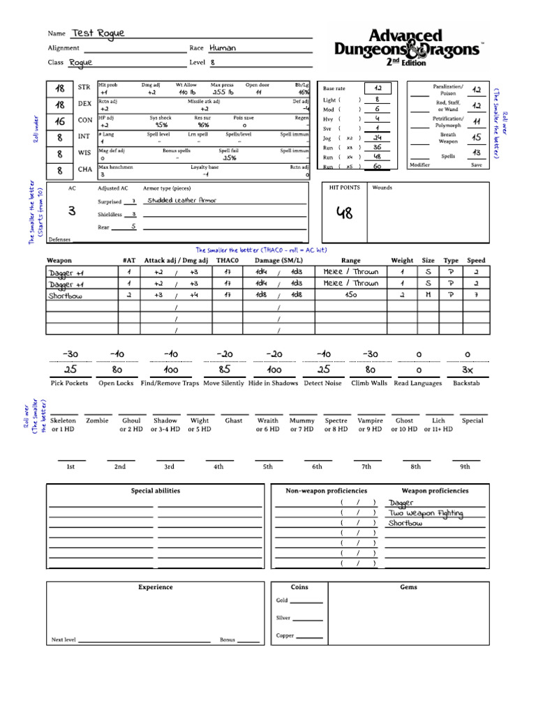 Test Rogue Sheet | PDF