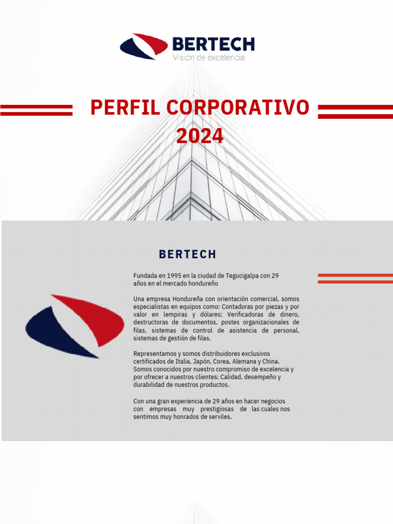 Perfil Corporativo Bertech 2024 | PDF | Billete de banco
