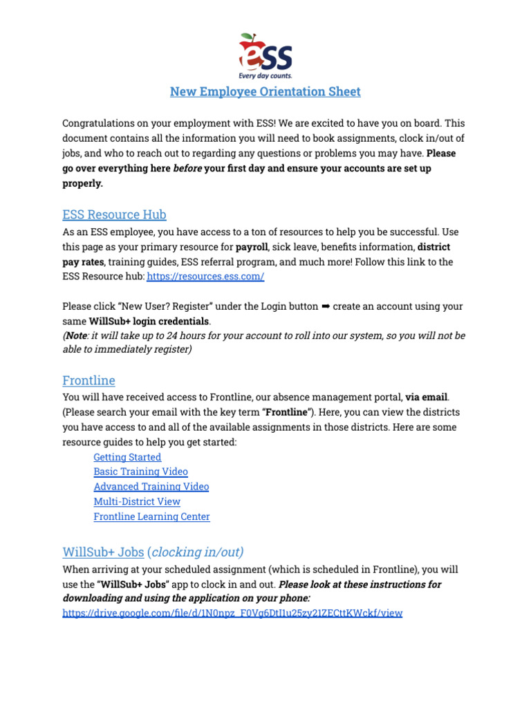 New Employee Orientation Sheet (EAST) 2023-2024 | PDF | Finance & Money ...