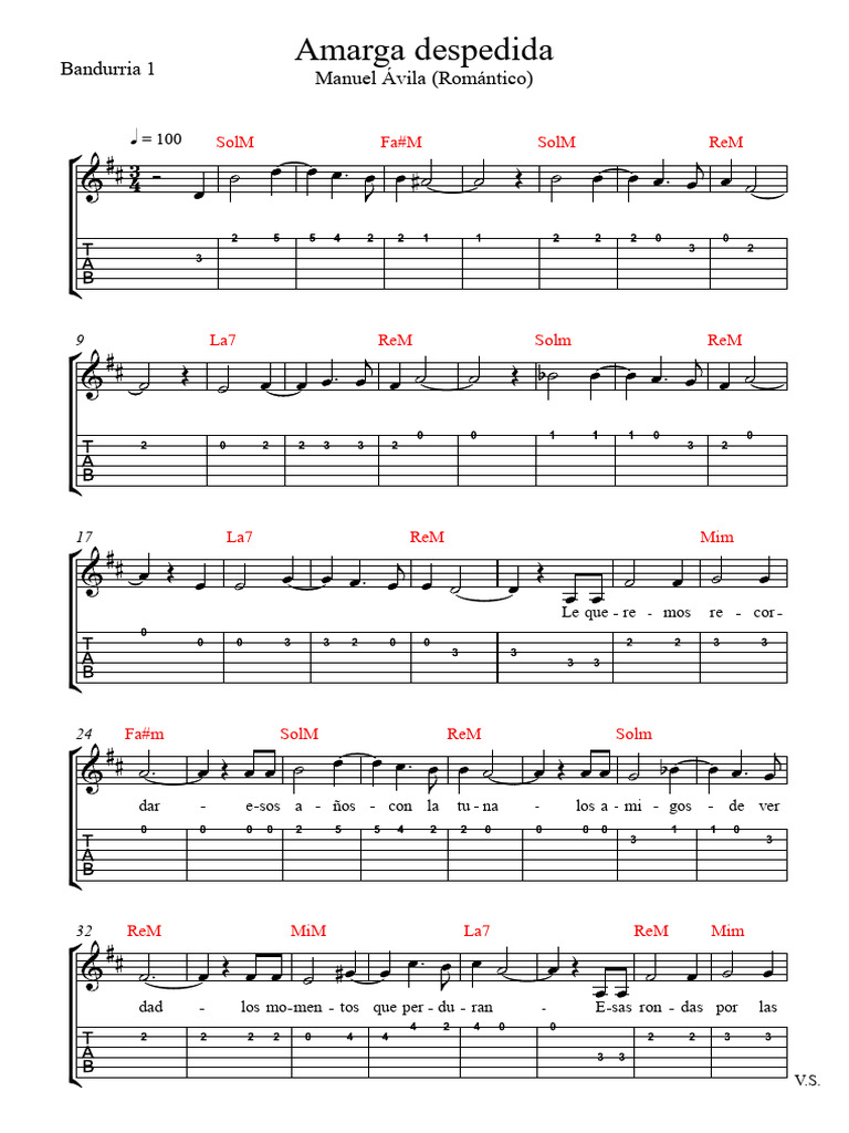 Amarga Despedida 17nov Bandurria 1 | PDF