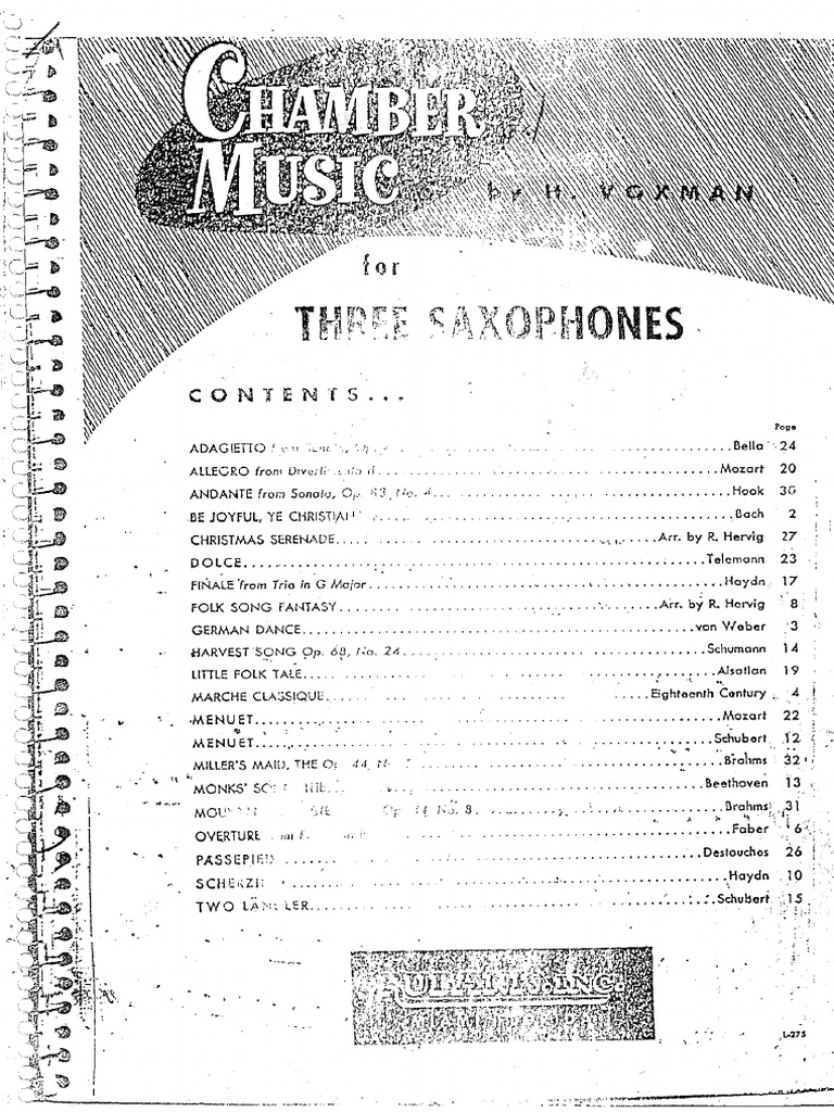 Chamber Music For 3 Saxophones. Voxman | PDF
