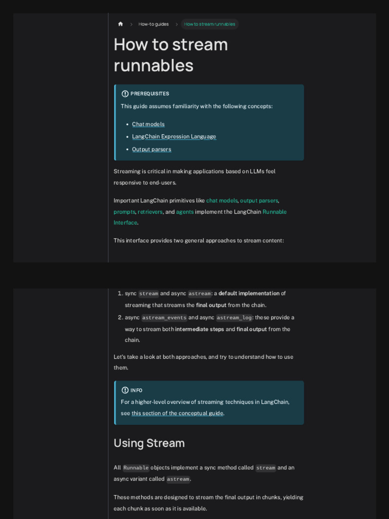 How To Stream Runnables - ? ? LangChain | PDF | Parsing | Json