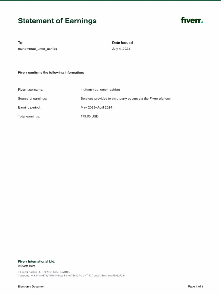 Statement of Earnings | PDF