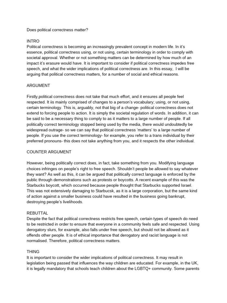 Importance of Political Correctness | PDF | Political Correctness ...