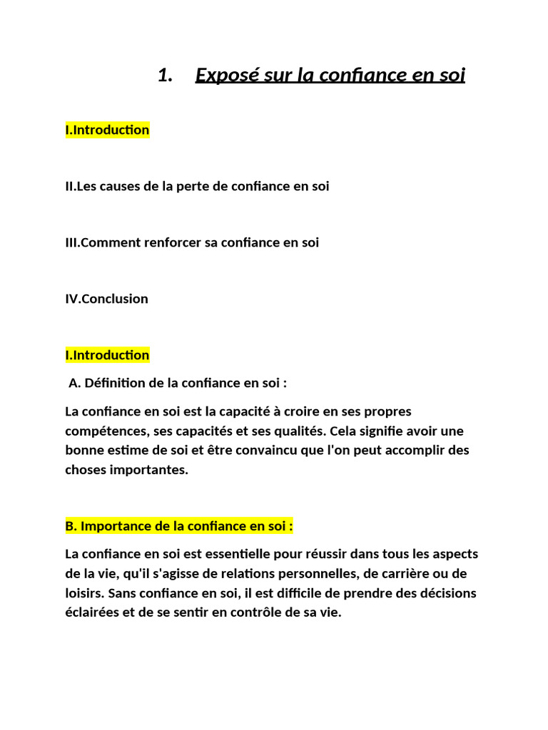 Renforcer sa confiance en soi | PDF | Estime de soi | Psychologie