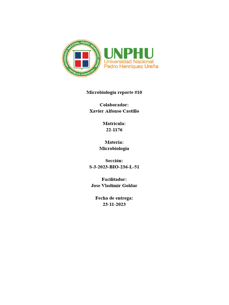 Microbiología Reporte #10 | PDF