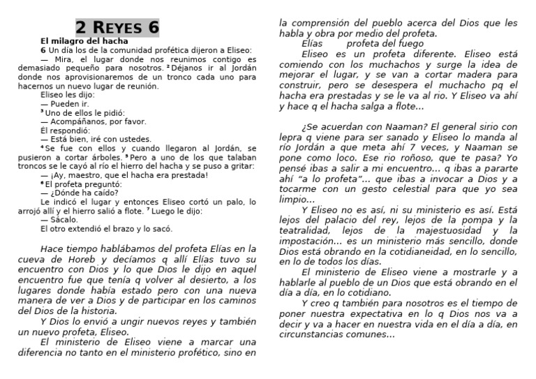 2 Reyes 6 | PDF | Elijah