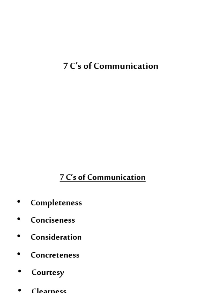 7 C's of Communication | PDF