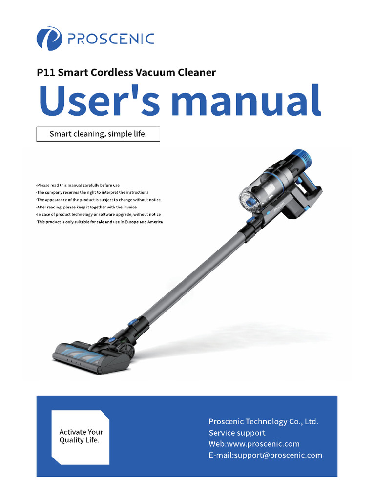 Proscenic P11 Manual de Instrucciones | PDF