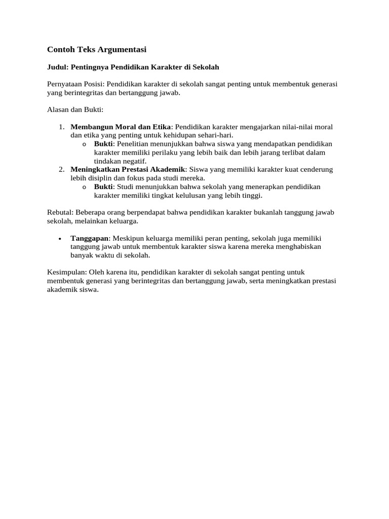 Contoh Teks Argumentasi | PDF