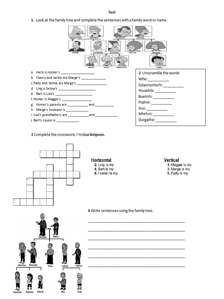 Test Family Members House Tests 81646 | PDF | Language Arts ...