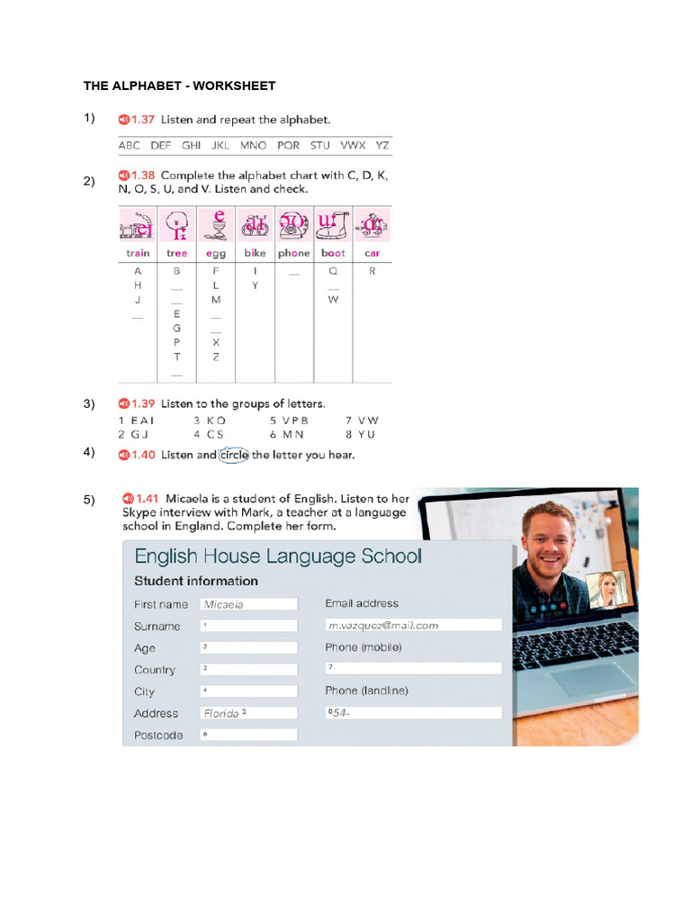 The Alphabet - Worksheet | PDF