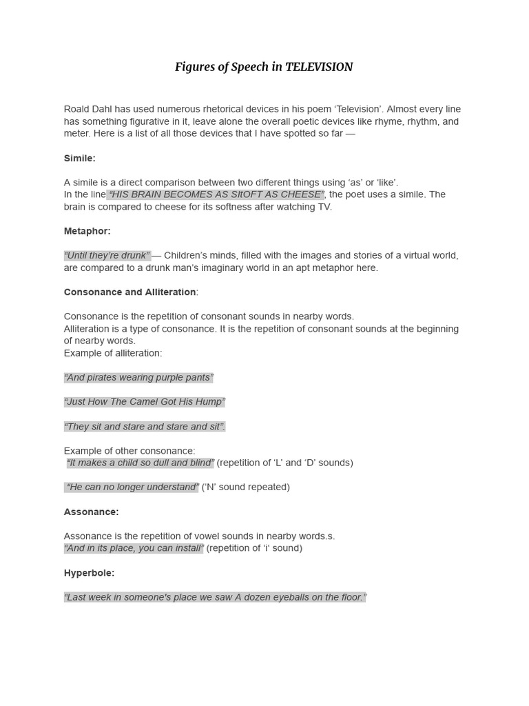 Figures of Speech in POEMS | PDF | Poetry | Metaphor