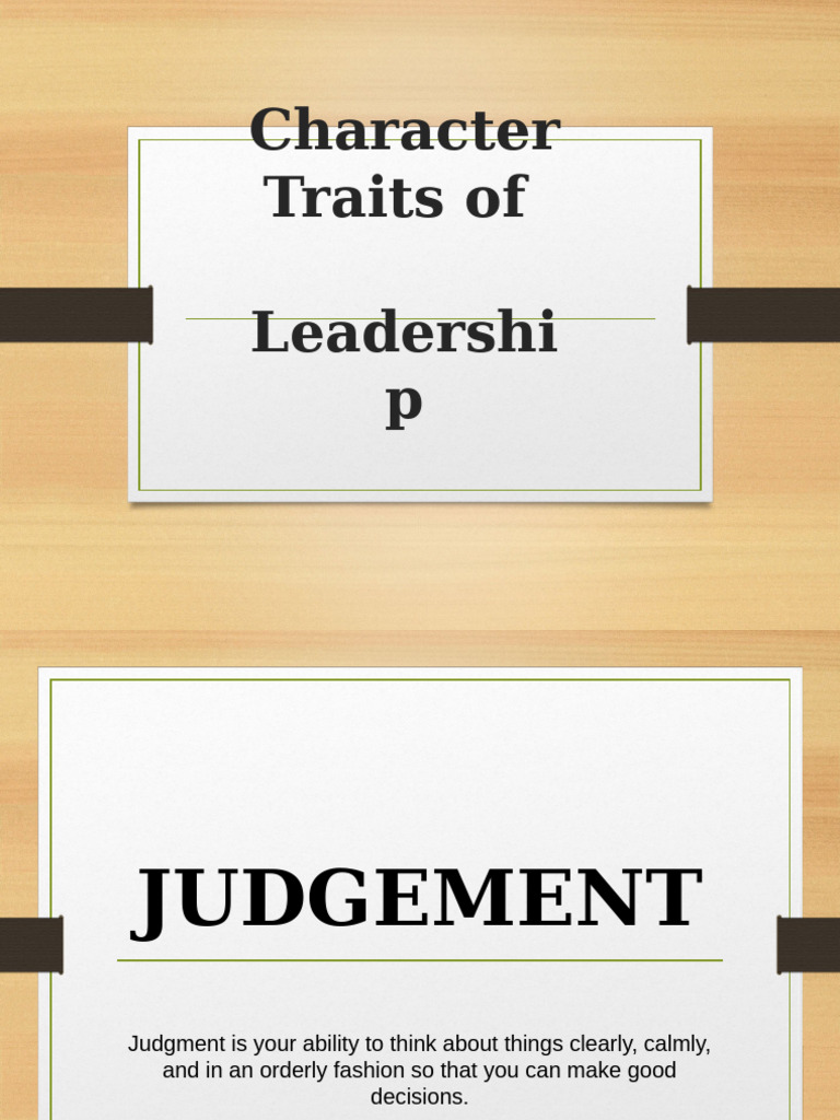 Character Traits of Leadership Editable and Printable Slides - Simple ...