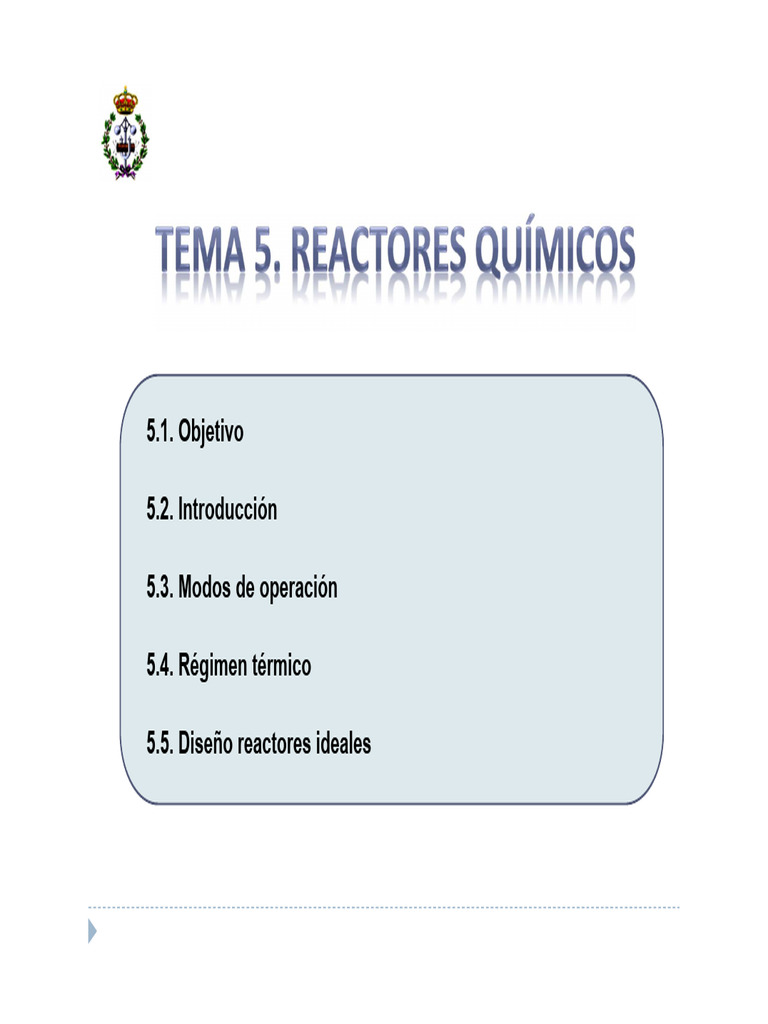 Tema 5. Reactores - TQI - 2020-21 - Va | PDF | Reactor Quimico | Ingeniería Química