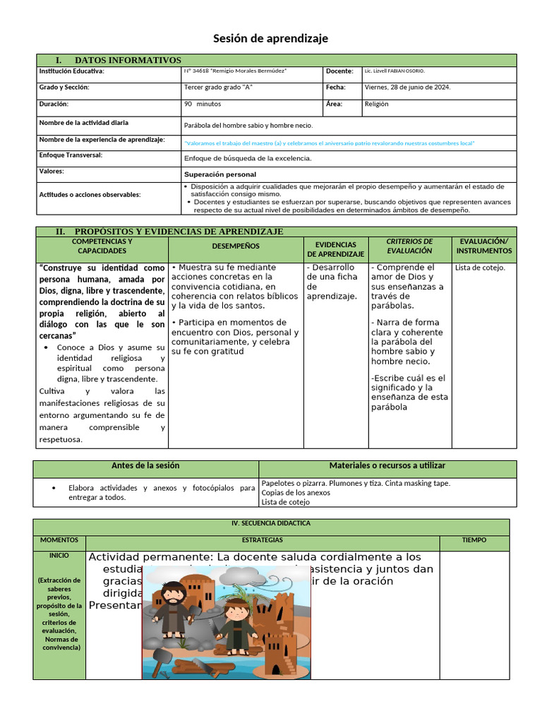 Parabola Del HOMBRE NECIO Y SABIO | PDF | Evaluación | Aprendizaje