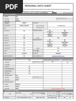 CS Form No. 212 Revised 2017 Personal Data Sheet | PDF | Government