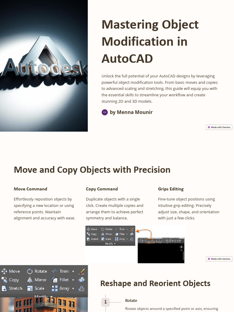 LEC3 Mastering-Object-Modification-in-AutoCAD | PDF | Shape | Symmetry