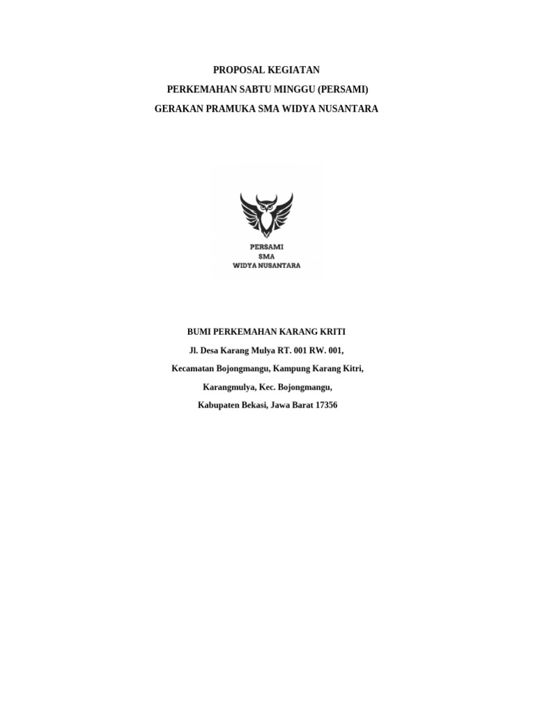 Proposal Kegiatan Persami | PDF