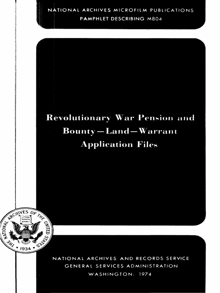 National Archives Microfilm Publications Pamphlet Describing M804 | PDF ...