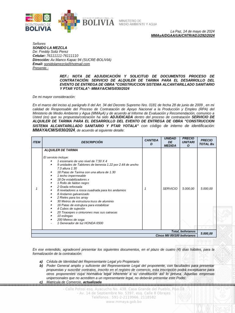 02 - Nota de Adj | PDF | Gobierno