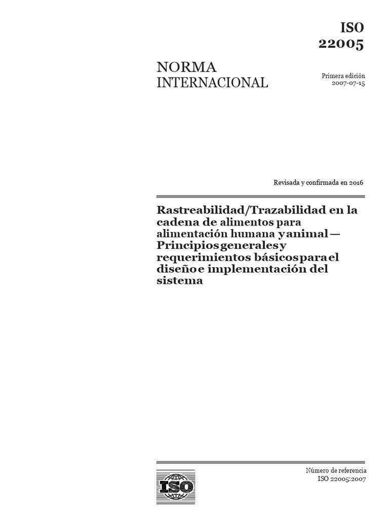 Norma - Iso 22005 2007.espanol - Aplicacion | PDF | Organización internacional para la ...