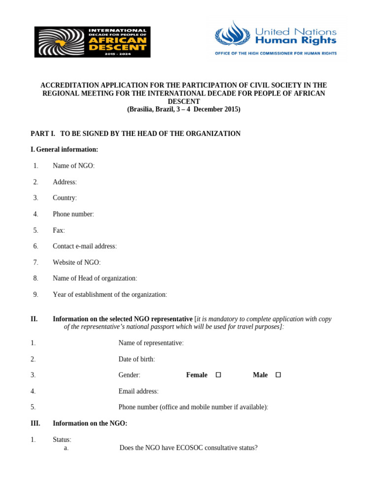 NGO Application Form | PDF | Justice | Crime & Violence