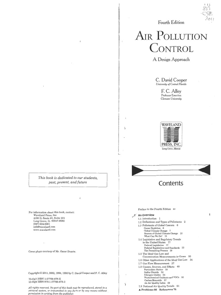 Air Pollution Control A Design Approach - Cooper Alley - Parte 1 | PDF