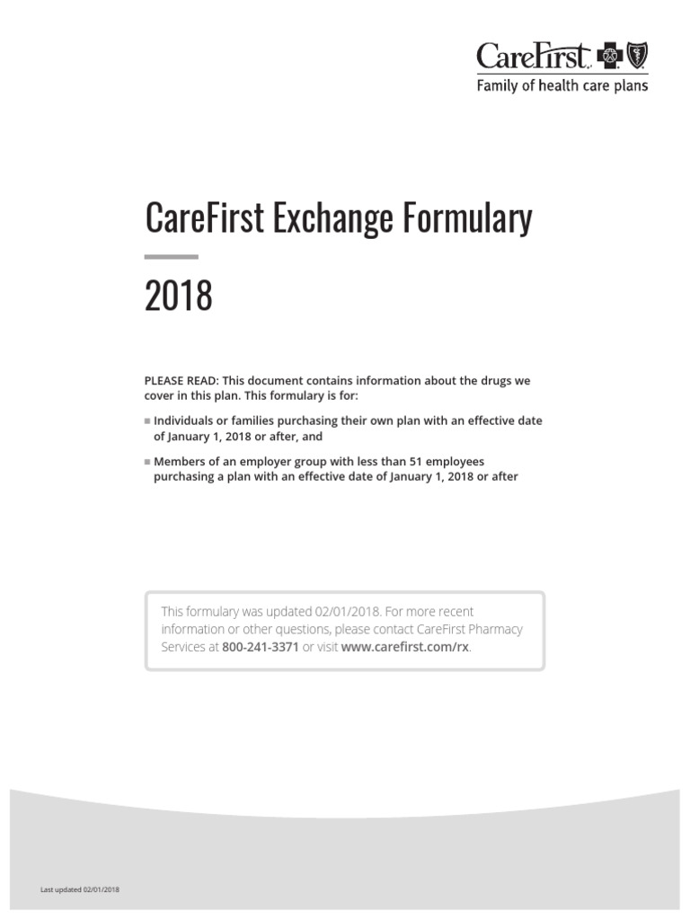 CareFirst Exchange Formulary | PDF | Self-Improvement | Wellness