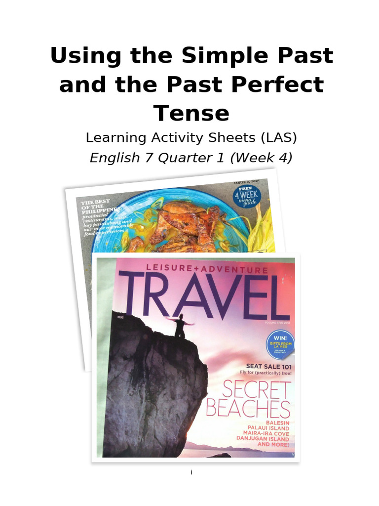 LAS - Grade 7 - Past&Past - Perfect Tense - of - The - Verb | PDF ...