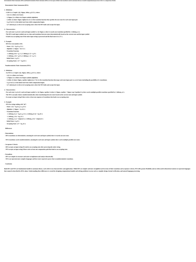 MY DFA and NFA | PDF | Automata Theory | Mathematical Logic