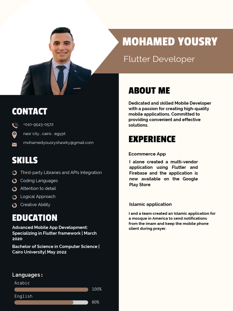 Flutter Developer Resume - Mohamed Yousry | PDF | Computers