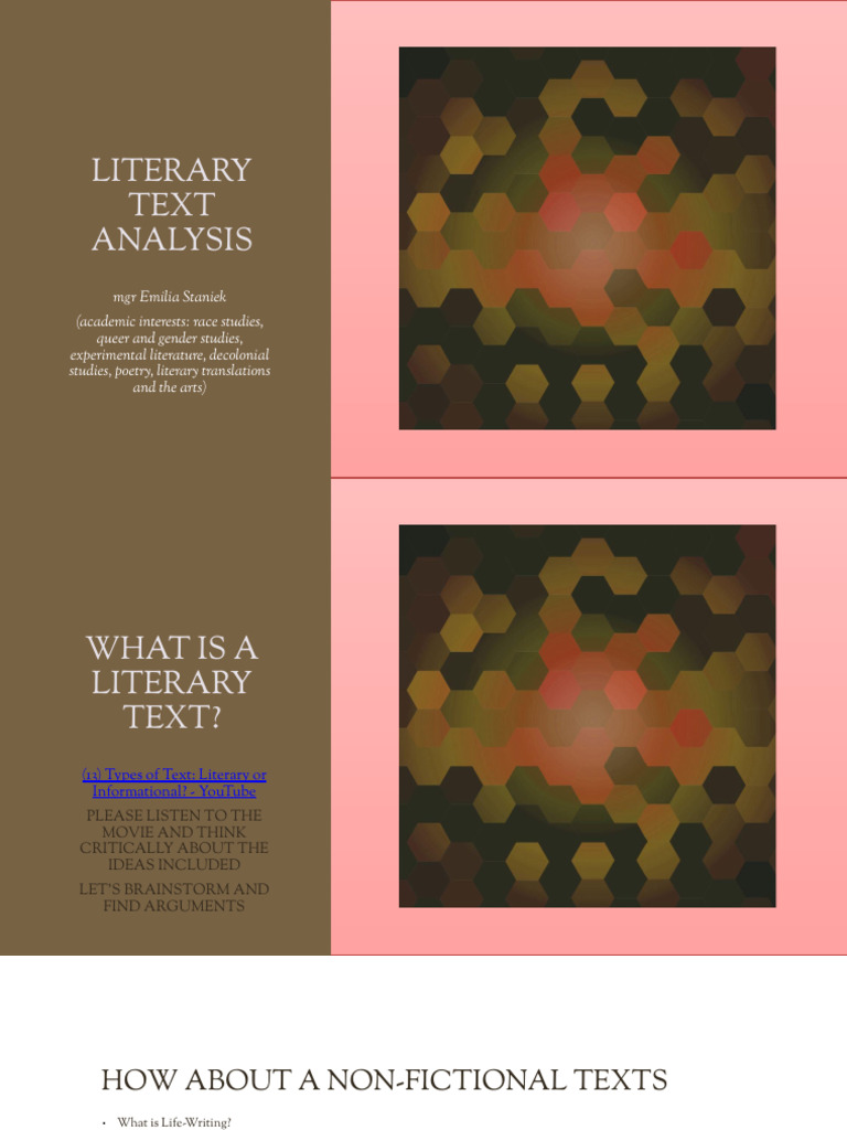 Presentation - Literary Text ANALYSIS | PDF | Anthropology | Poetry