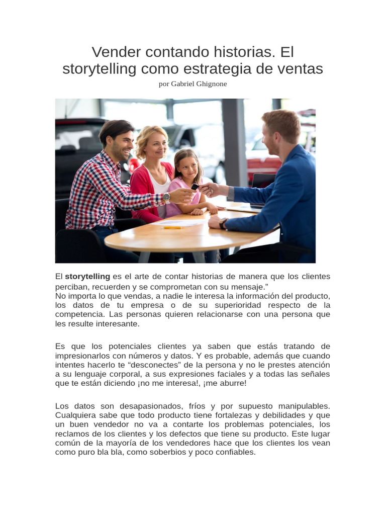 Vender Contando Historias | PDF | Business | Cuentacuentos