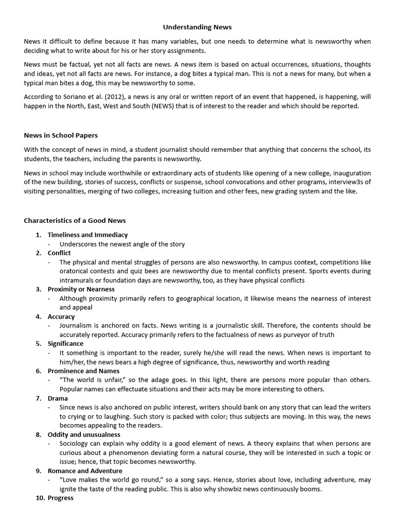 News Writing Outline | PDF | News | Paragraph
