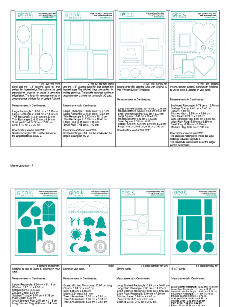 Master Layouts 1-17 Sizing CM | PDF